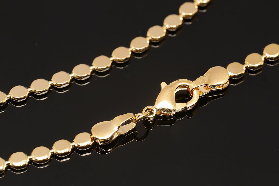 B607-1/ 20/ 100 Ea- 2.5N DC 2.5mm Dot Chain/ 43.18cm/ Gold Plated ...