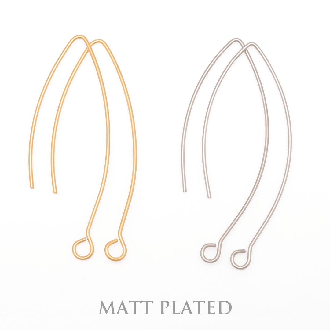 Matt Plated Brass Oval Ear Wires, Earring Hooks, 42mm [b676,b675-5pairs ...