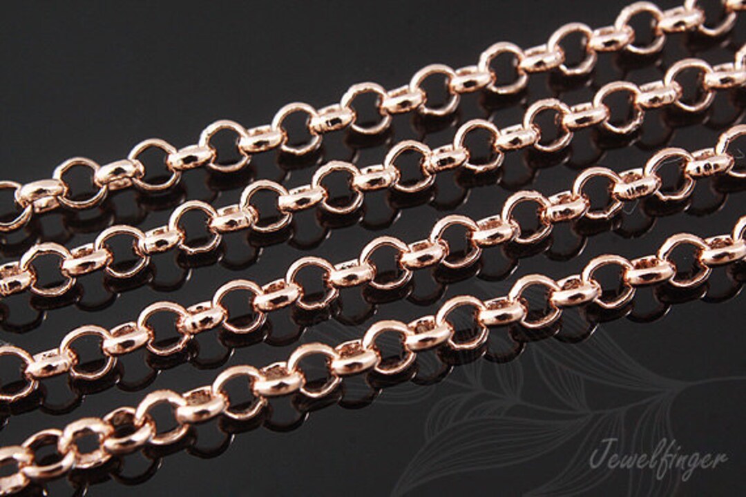 A190-1m/20m/200m -2.5mm BL Chain- Pink Gold Plated Chain, Chain Wear ...