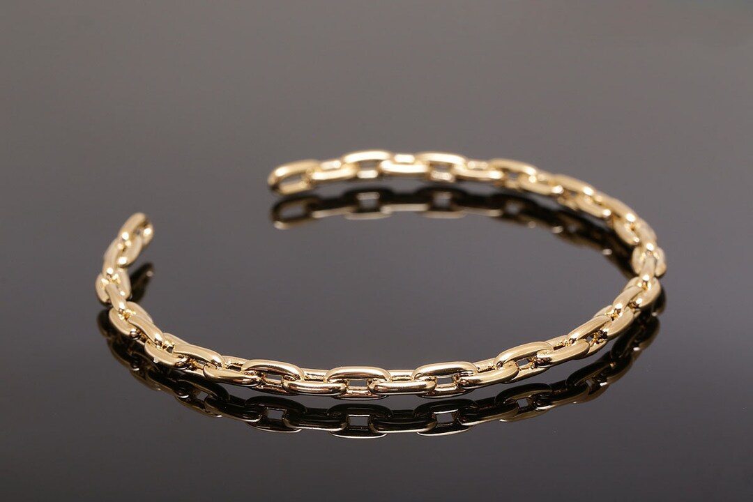 H1171-1ea/20ea-gold Plated-rectangle Link Bracelet, Chain Bangle ...