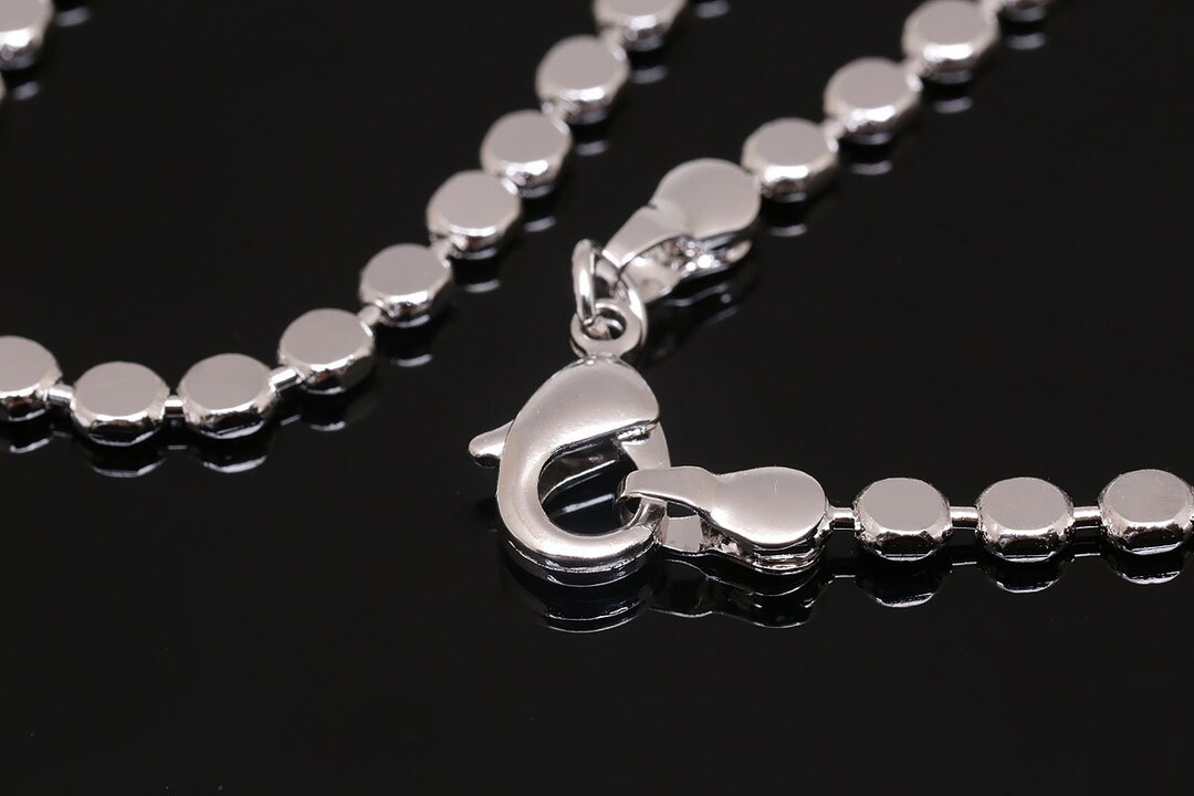 B602- 1ea/20ea/100ea- 3N DC 3mm Dot Chain Necklace /43.18cm /ternary ...