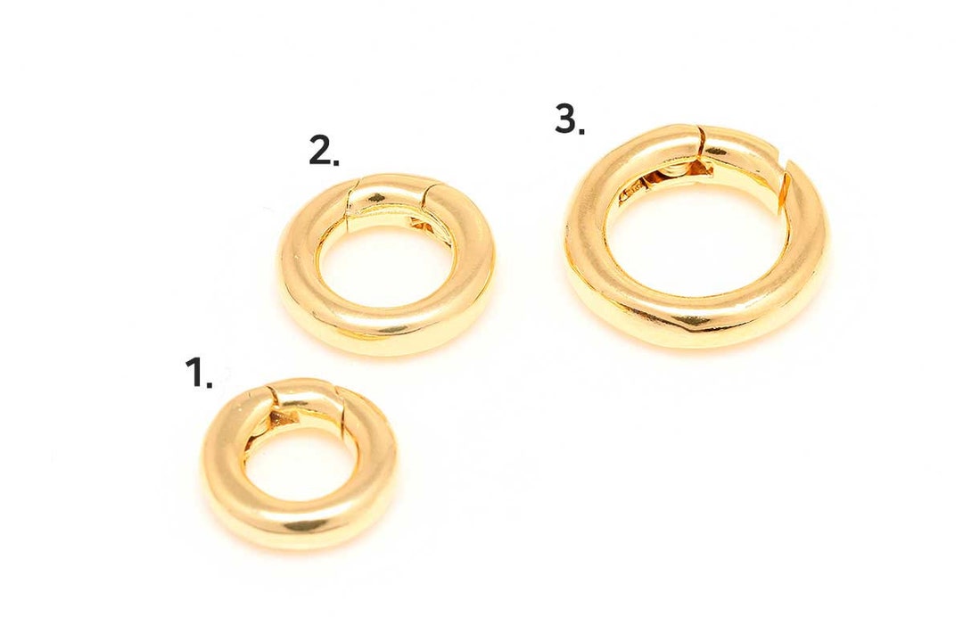 Ch2105-2ea/20ea-gold Plated-spring Gate Ring Clasp, Brass Snap Clasp ...