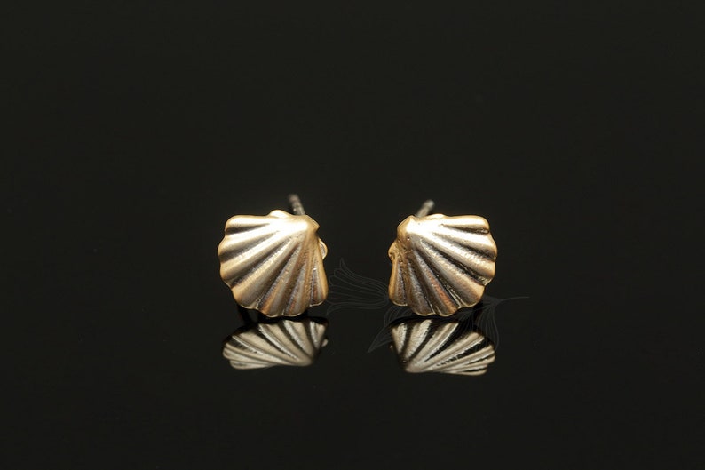 M1778-10 Pairs-matt Gold Plated-scallop Shell Stud Earrings - Etsy