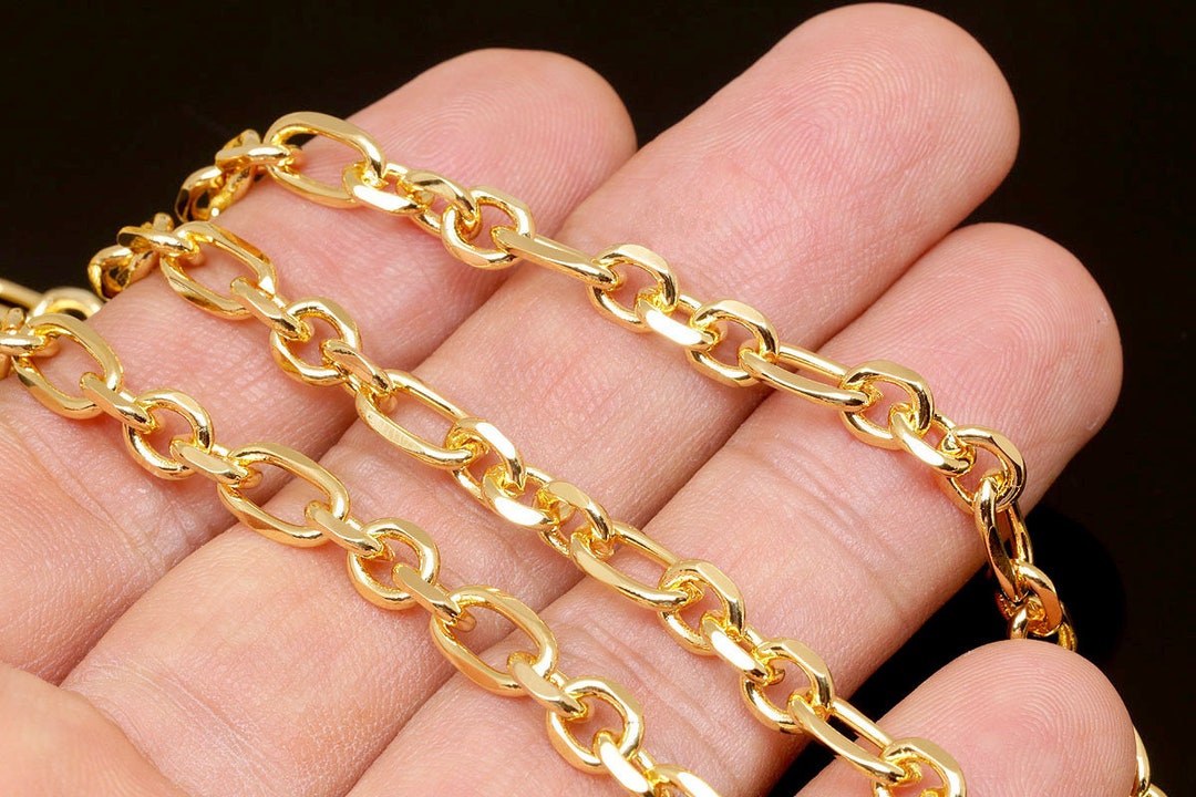 A550-FG 216 RD 3:1 Chain-10m-gold Plated Oval Link Chain-handmade Bold ...