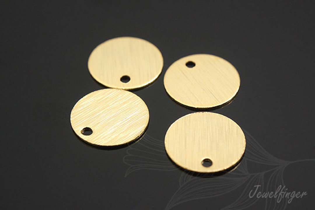 S424-10ea/100ea-gold Plated-10mm Coin Charms, Stamping Blanks Coin ...
