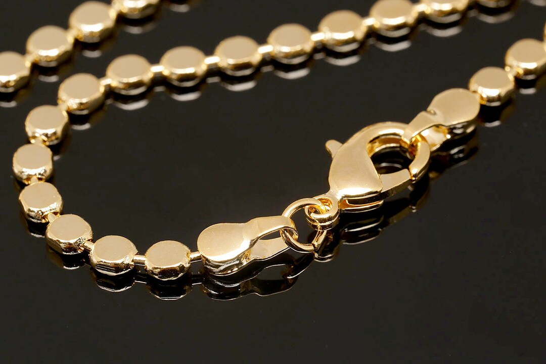 B264-1PC/20PCS/200PCS, 16K Real Gold Plated E-coat 3N DC 3mm Dot Chain ...