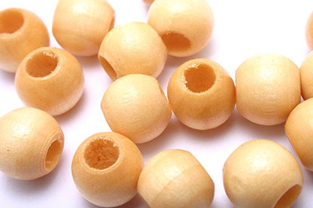 C612-200pcs 8mm Round Wood Beads,large Hole Beads,small Round Wooden ...