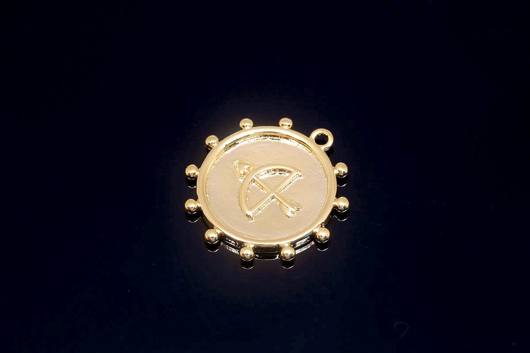 Ch0074-20pcs-gold Plated-1819mm Cupid Arrow Coin Charms Medallion ...