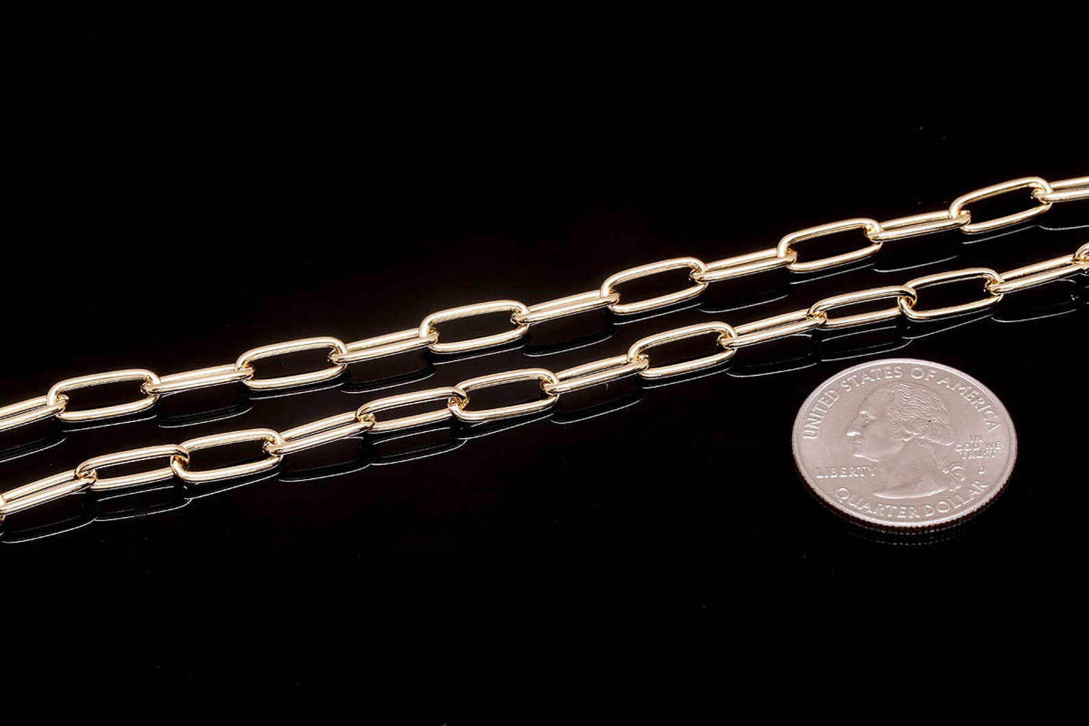 A510-20M-212 Chain-513mm Gold Plated Large Cable Chain-oval Link Chain ...