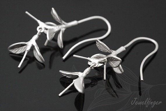 E638-10 pares-Matt Rhodium Flor plateada - Etsy España