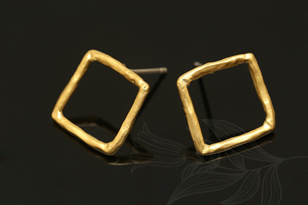 C1290-10 Pairs-matt Gold Plated-square - Etsy