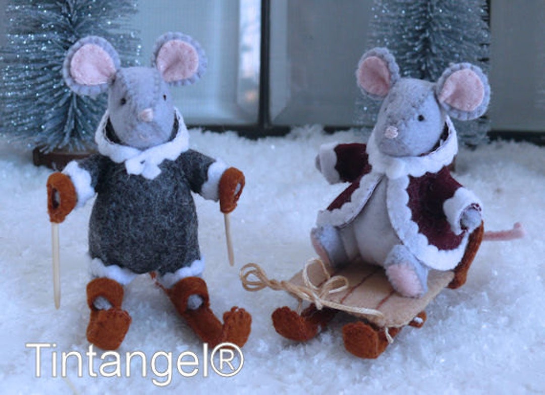 The Joy of Winter - Little Mice Sledding and Skiing - DIY Kit - Etsy