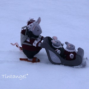 The Joy of Winter - Little Mice Sledding and Skiing - DIY Kit - Etsy