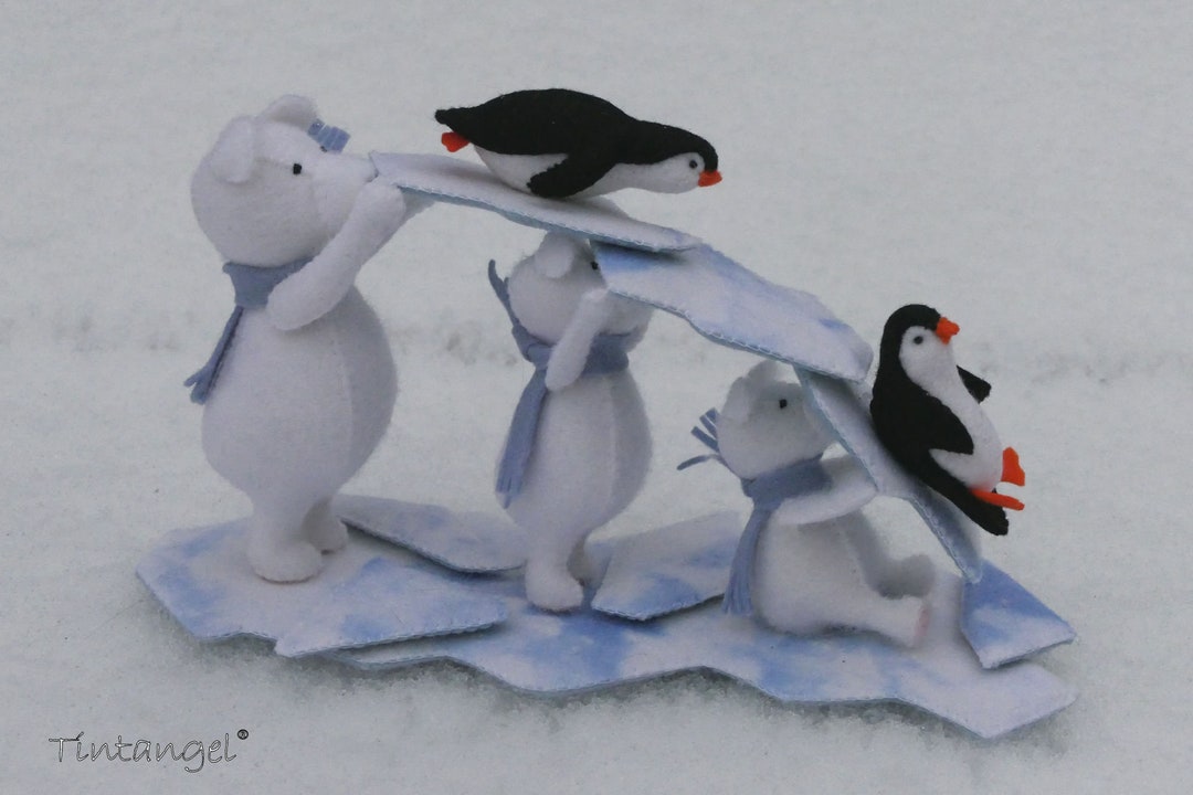 Winter Slide - Polar Bears and Penguins - DIY Kit - Etsy