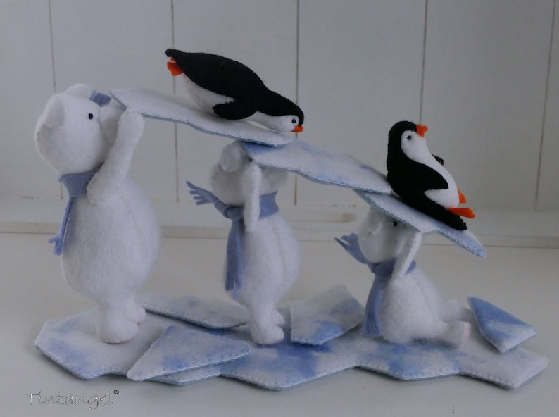 Winter Slide - Polar Bears and Penguins - DIY Kit - Etsy