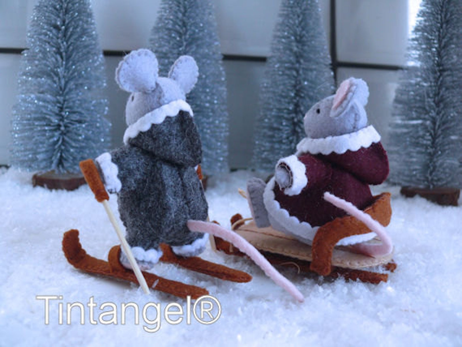 The Joy of Winter Little Mice Sledding and Skiing DIY Kit | Etsy