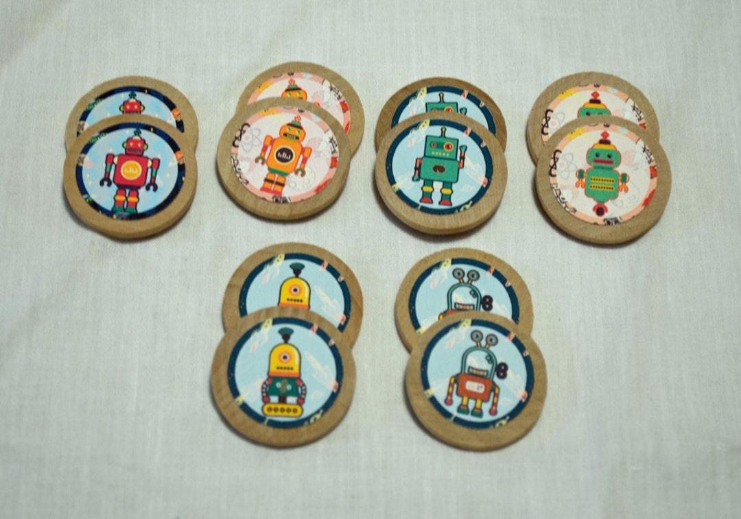 Robots Memory Game // Robots Matching Game - Etsy