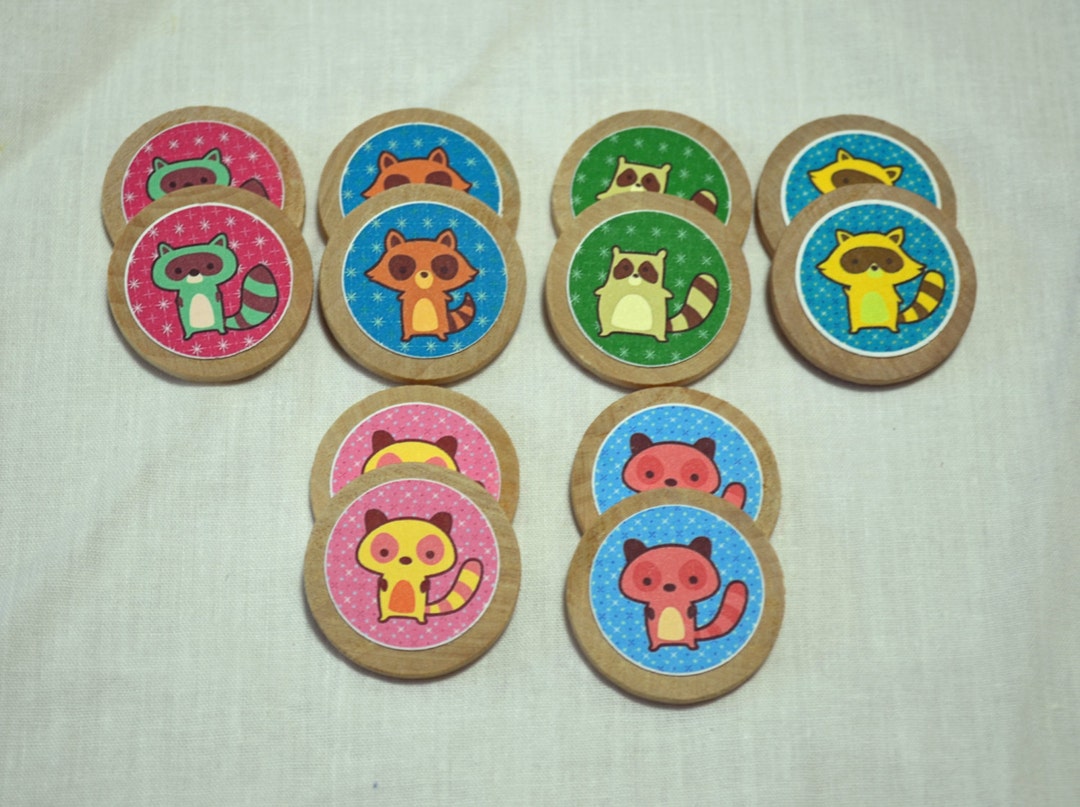 Raccoons Memory Game // Raccoons Matching Game - Etsy