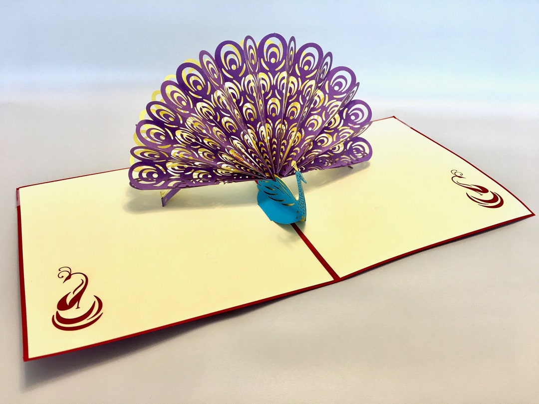 Beautiful Peacock Pop up Card - Etsy