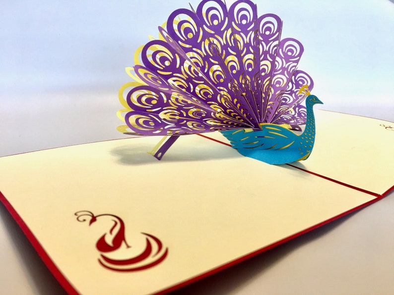Beautiful Peacock Pop up Card - Etsy