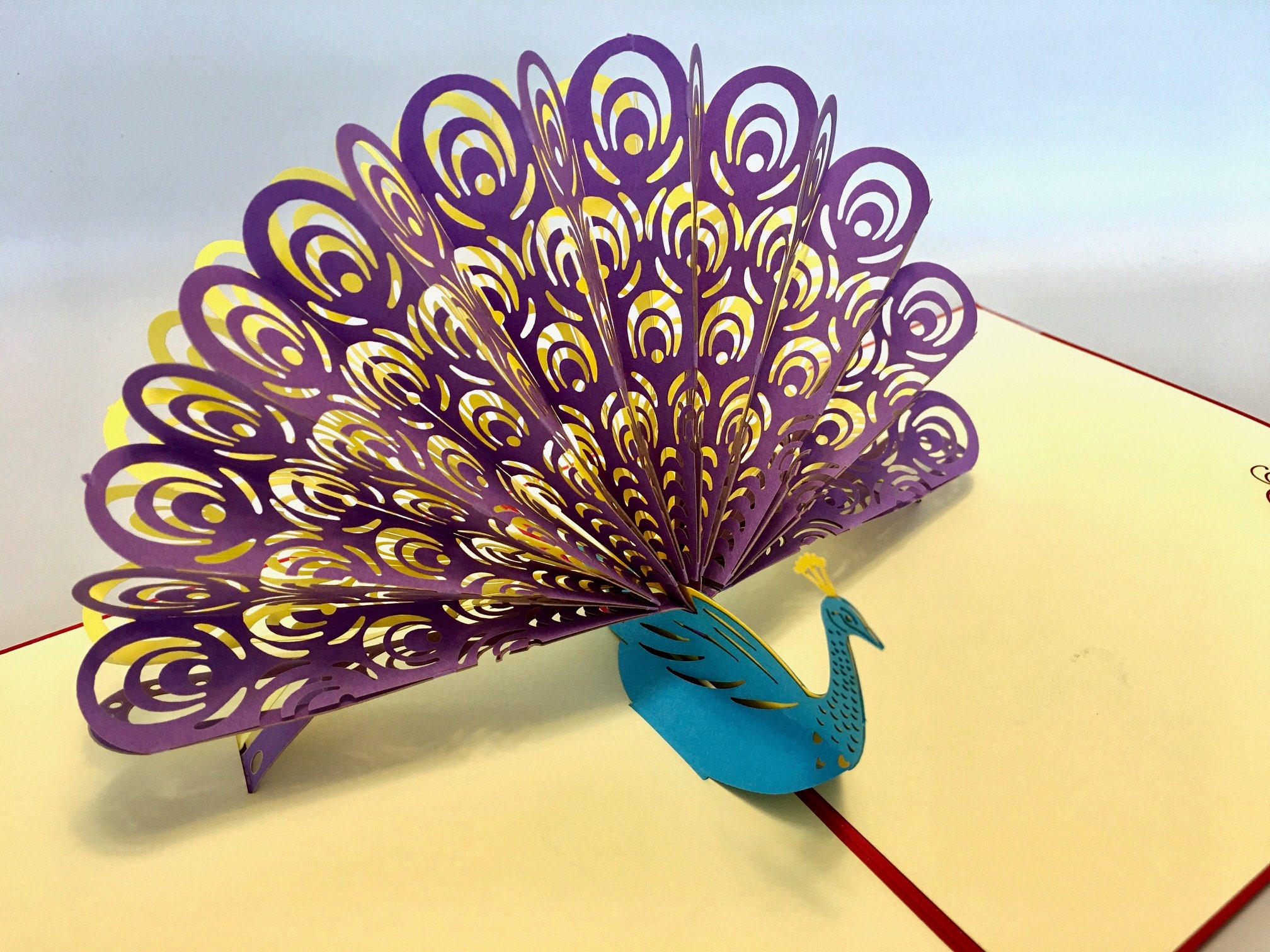 Beautiful Peacock Pop up Card - Etsy