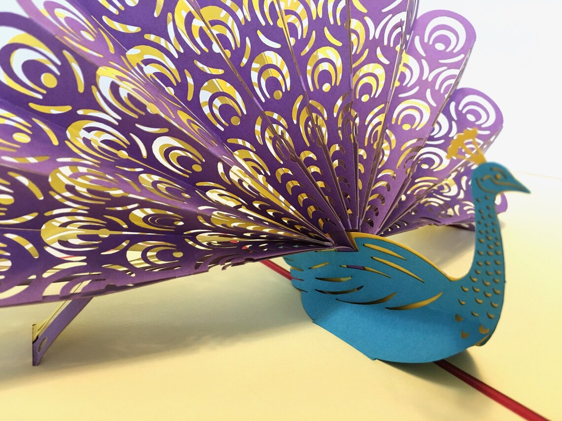 Beautiful Peacock Pop up Card - Etsy