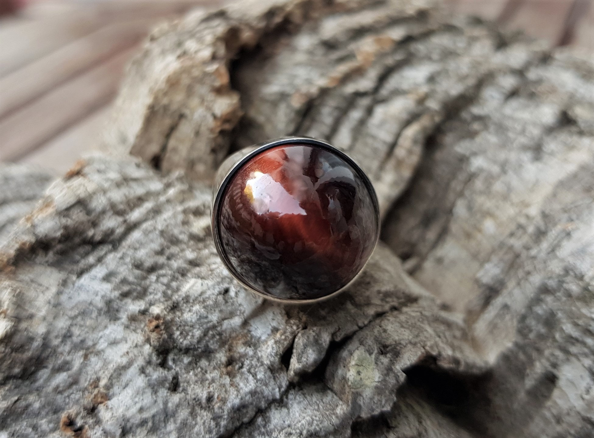 Cats Eye Ring Sterling Silver 925 Cat eye Cabochon Ring | Etsy