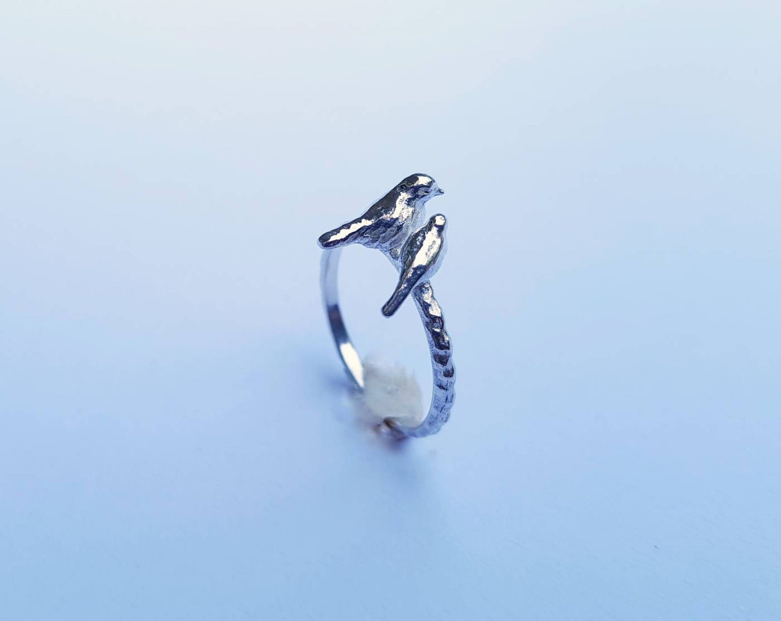 Two Birds Ring Sterling Silver Ring Dainty Thin Ring - Etsy