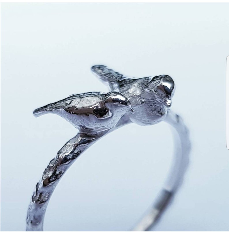 Two Birds Ring Sterling Silver Ring Dainty Thin Ring - Etsy