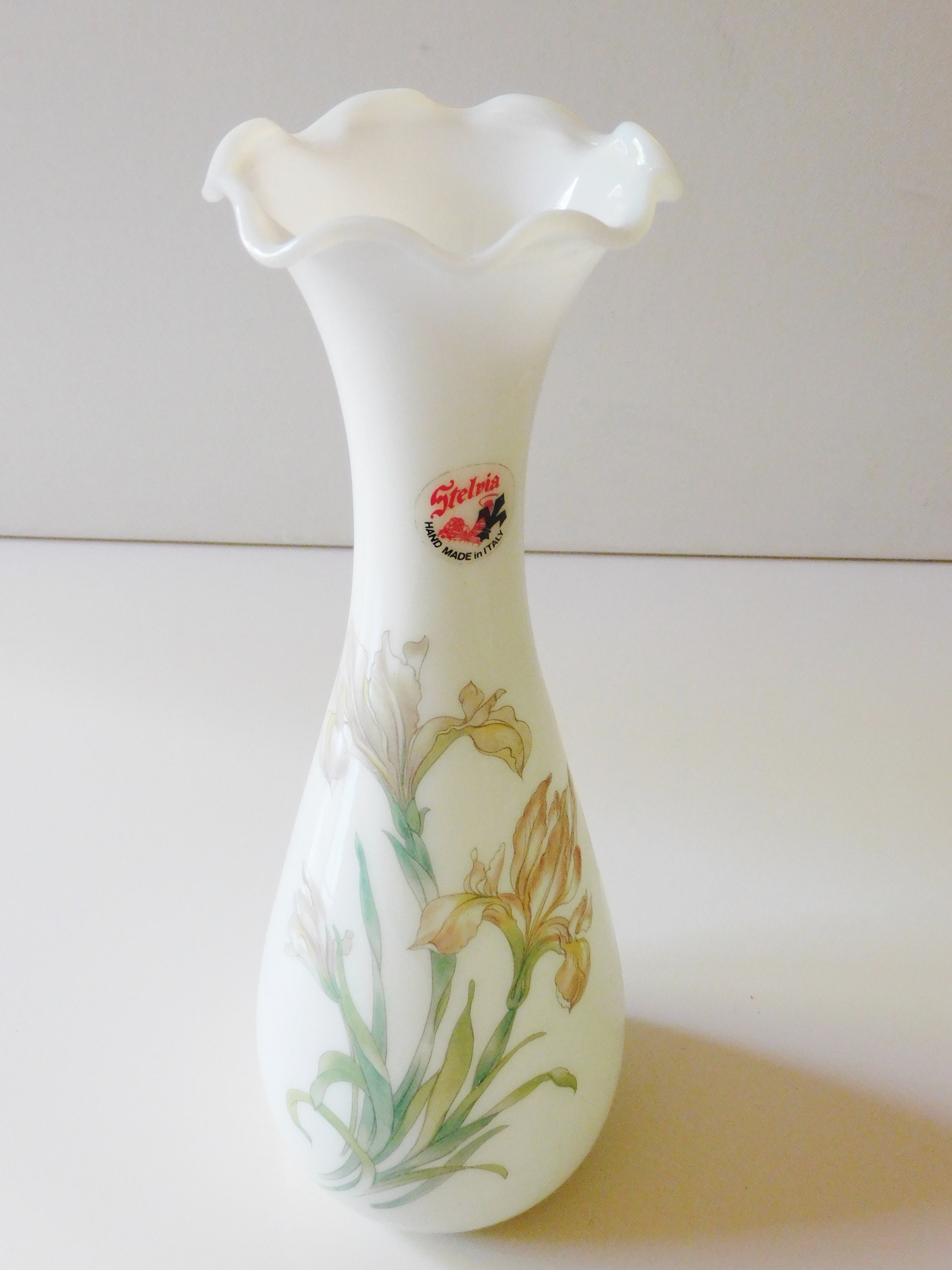 Stelvia / Opalina Fiorentina Cased Glass Vase, Handmade, Italy - Etsy