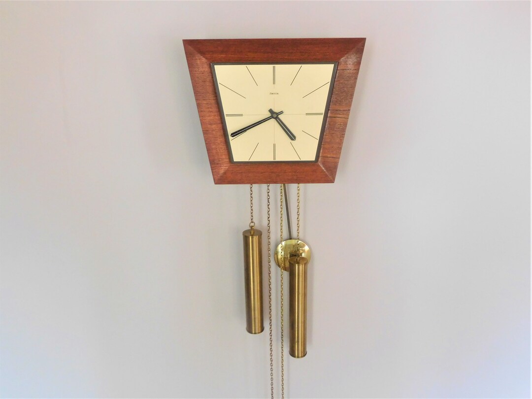 FHS / Franz Hermle, & Sohne Pendulum Teak Wall Clock, Germany - Etsy