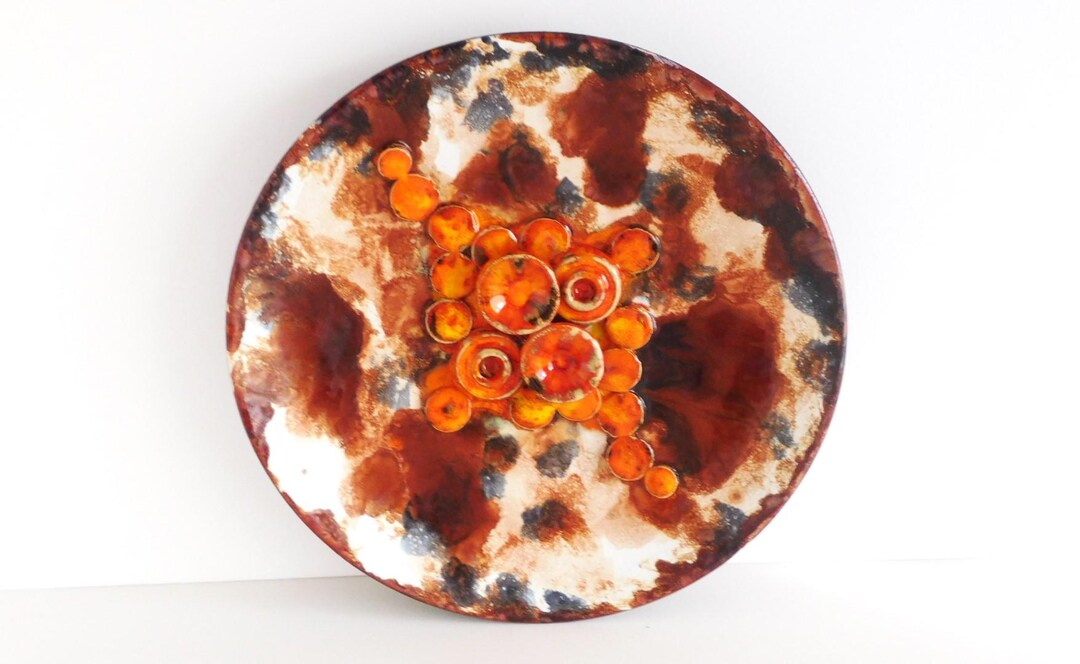 Large dm. 36.5 cm, Ruscha wall plate, 717/3, Mushroom decor, West ...
