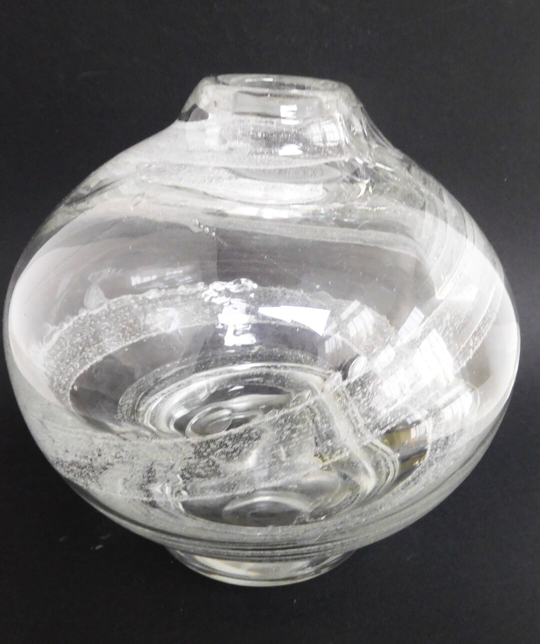 Theresienthal, Heavy Crystal Glass Vase, With Controlled Air Bubbles ...