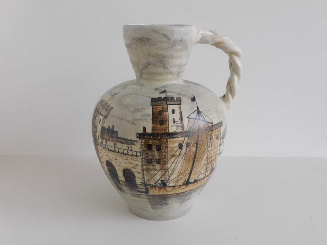 Jawe Edelkeramik Handled "castell" Vase, West German Pottery, WGP - Etsy