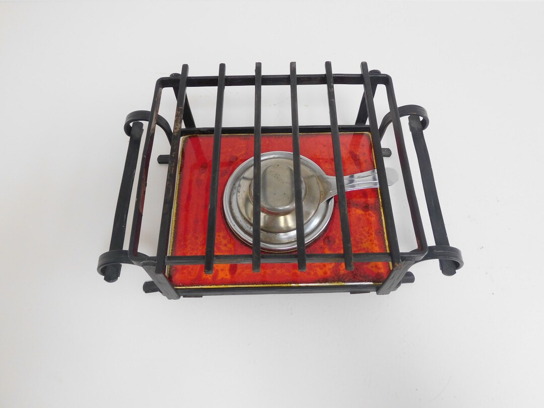 Rare Rechaud, Burner, Food Warmer, Iron With Orange Tile From Germany ...