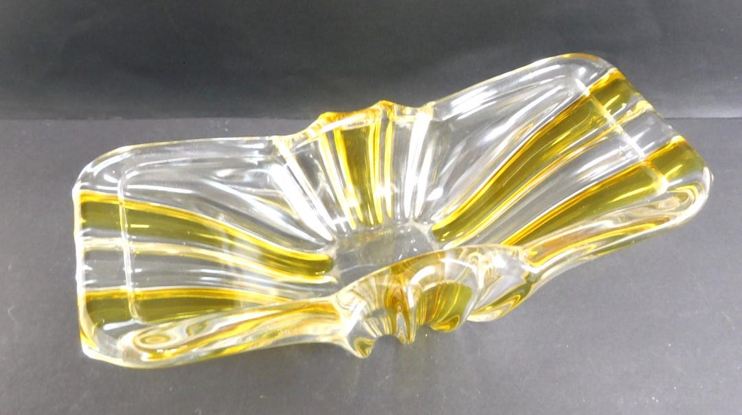 August Walther & Söhne Art Deco Style, Glass Bowl 1950s, East Germany ...