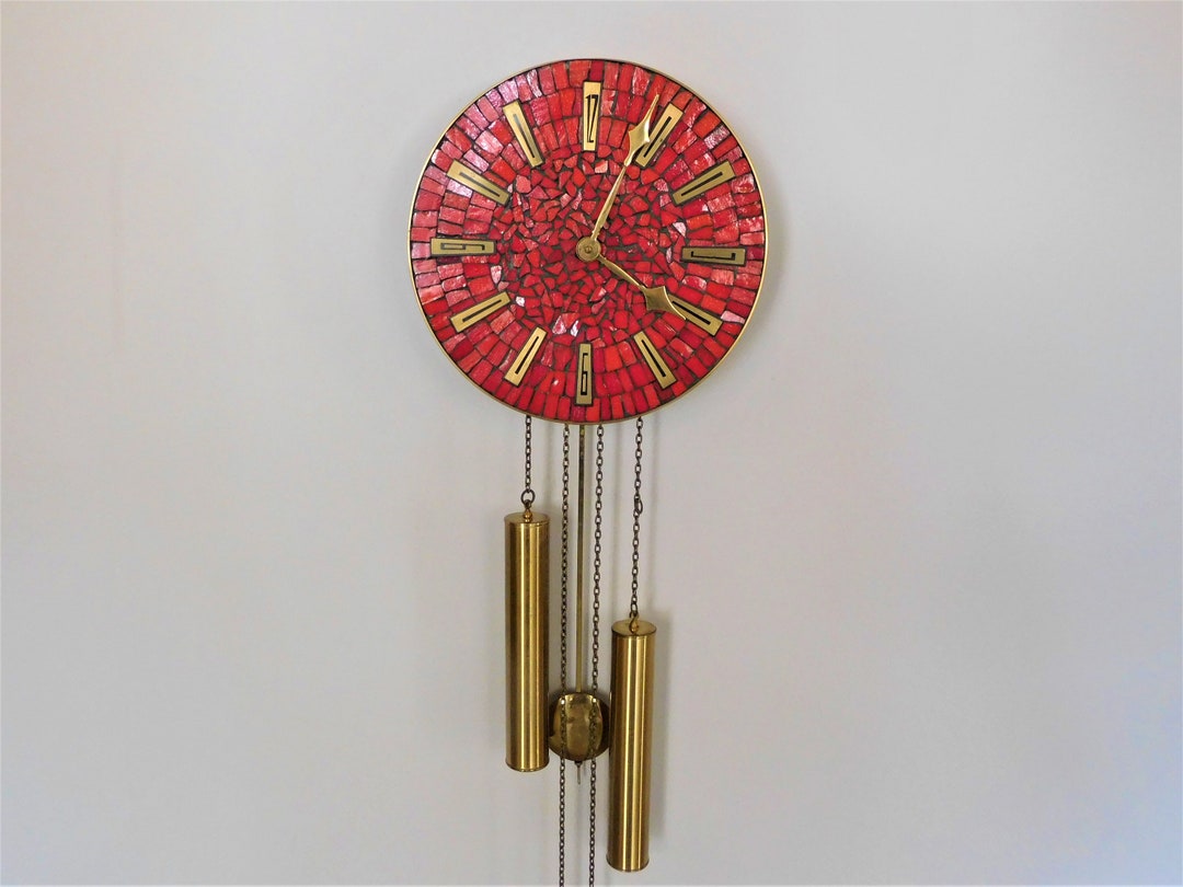 FHS / Franz Hermle, & Sohne Mosaic (handmade) Pendulum Wall Clock, Germany - Etsy