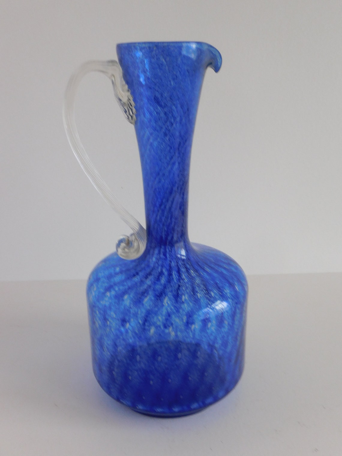 Large Murano Cased Handled Glass Jug Vase, Italy - Etsy