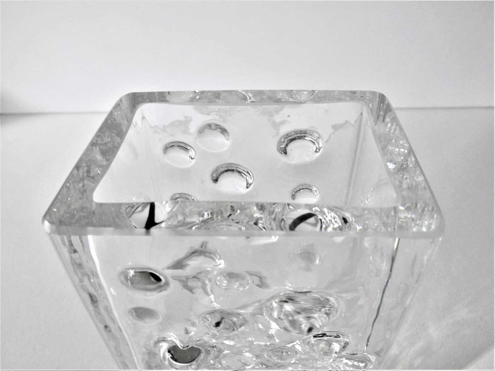 WMF Crystal Glass Vase With Bubble Decor, by Erich Jachmann, Germany - Etsy