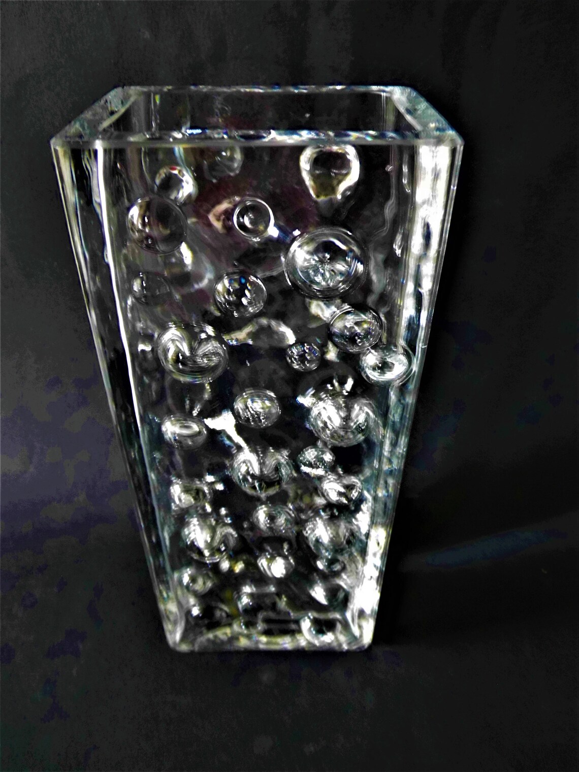 WMF Crystal Glass Vase With Bubble Decor, by Erich Jachmann, Germany - Etsy