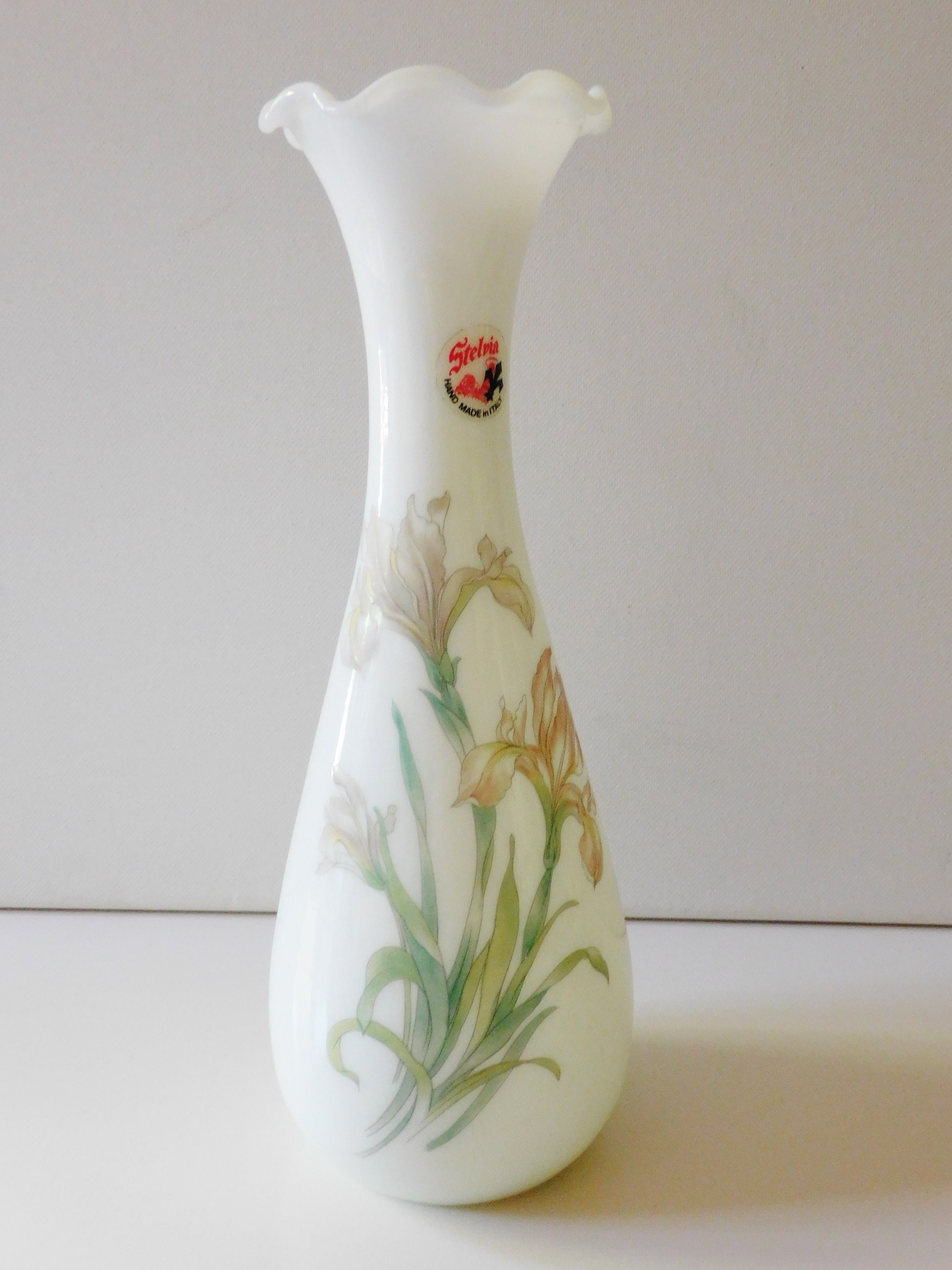 Stelvia / Opalina Fiorentina Cased Glass Vase, Handmade, Italy - Etsy