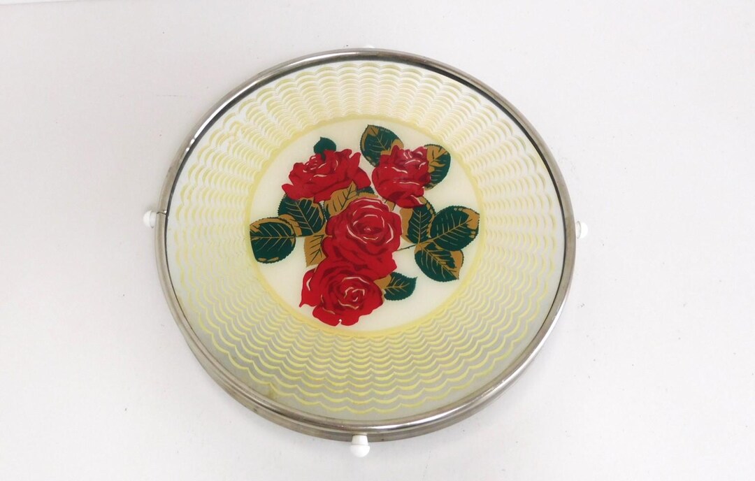 Rotating Cake / Pie Plate, Glass, Mirror and Metal, 1950s, West Germany ...
