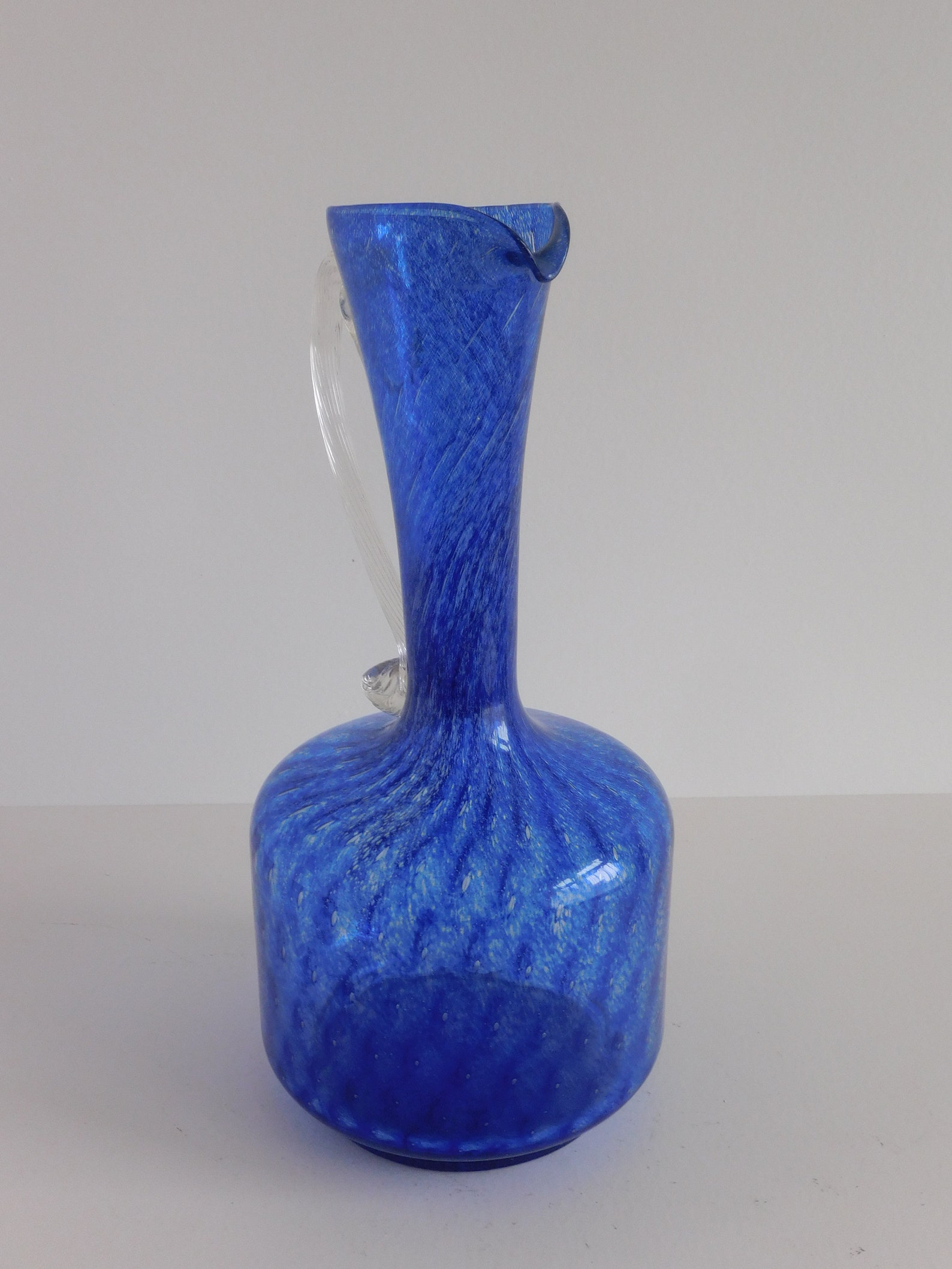 Large Murano Cased Handled Glass Jug Vase, Italy - Etsy