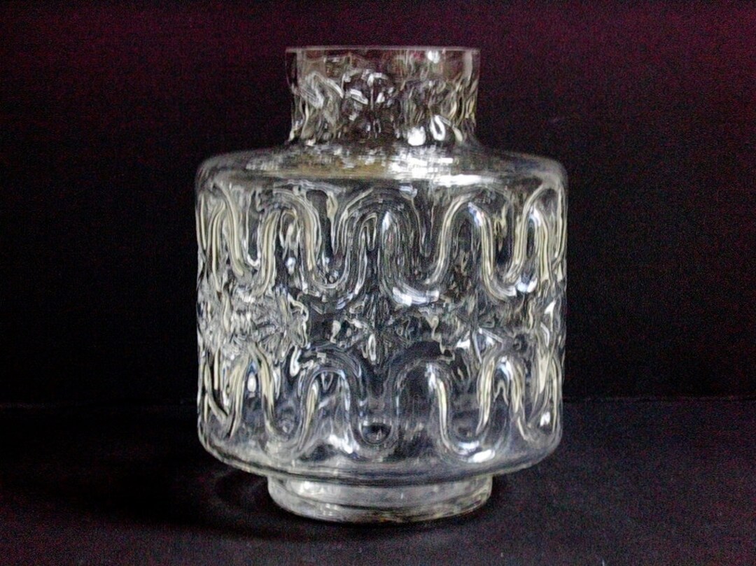 Op Art Design Relief Glass Vase by Hirschberg, West Germany - Etsy