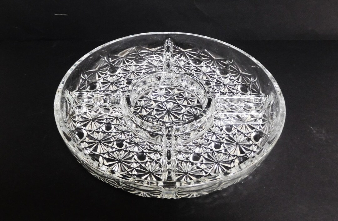 Elegant Lead Crystal Glass, With 5 Divided Serving Tray / Platter ...