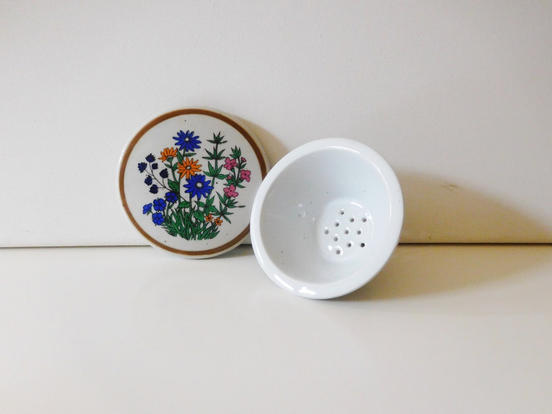 Lovely Ceramic Tea Infuser / Strainer With Lid, West German Pottery ...