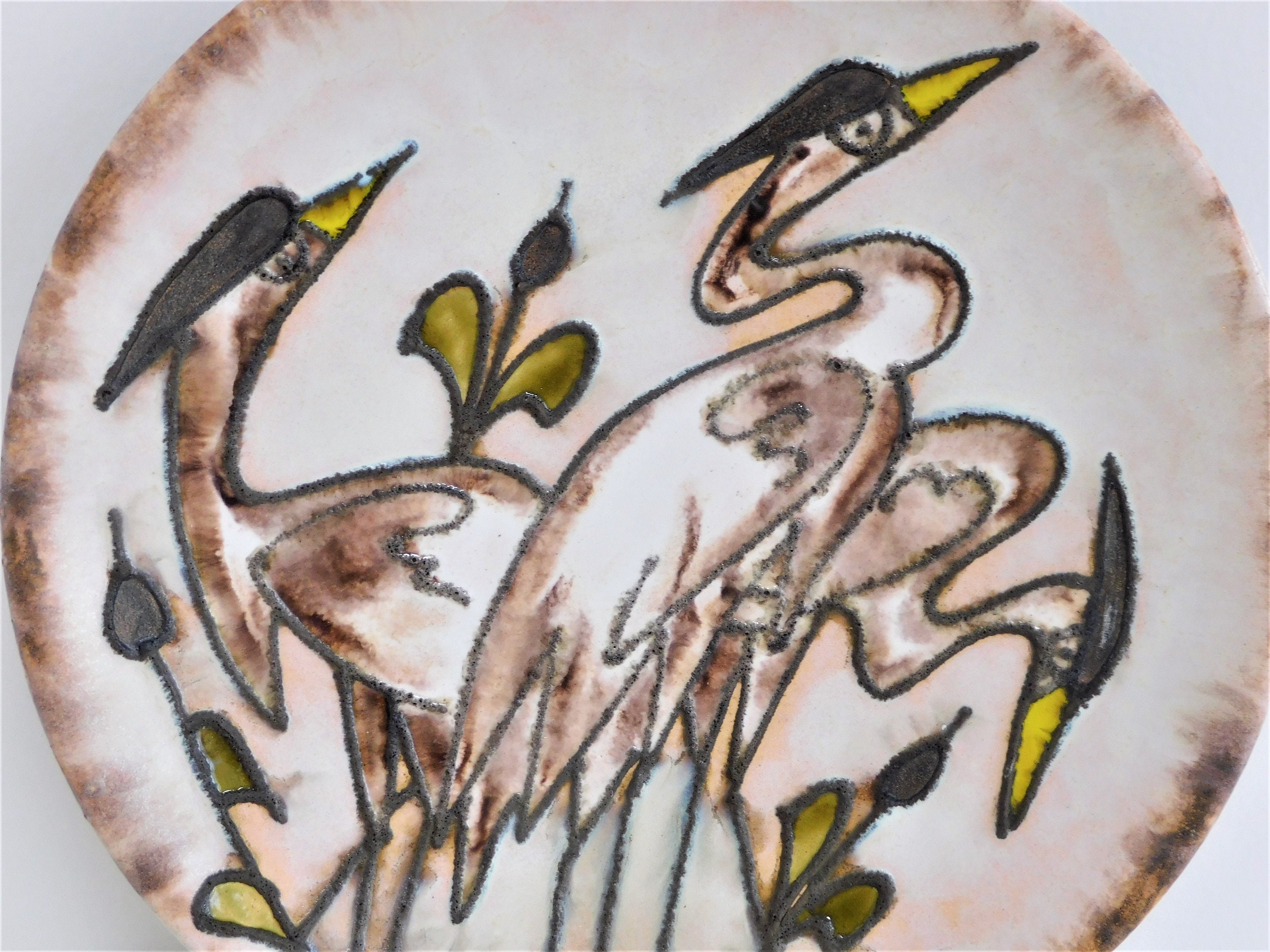 Ruscha Ceramic Wall Plate, Cranes, 28.5 Cm, West German Pottery, WGP - Etsy