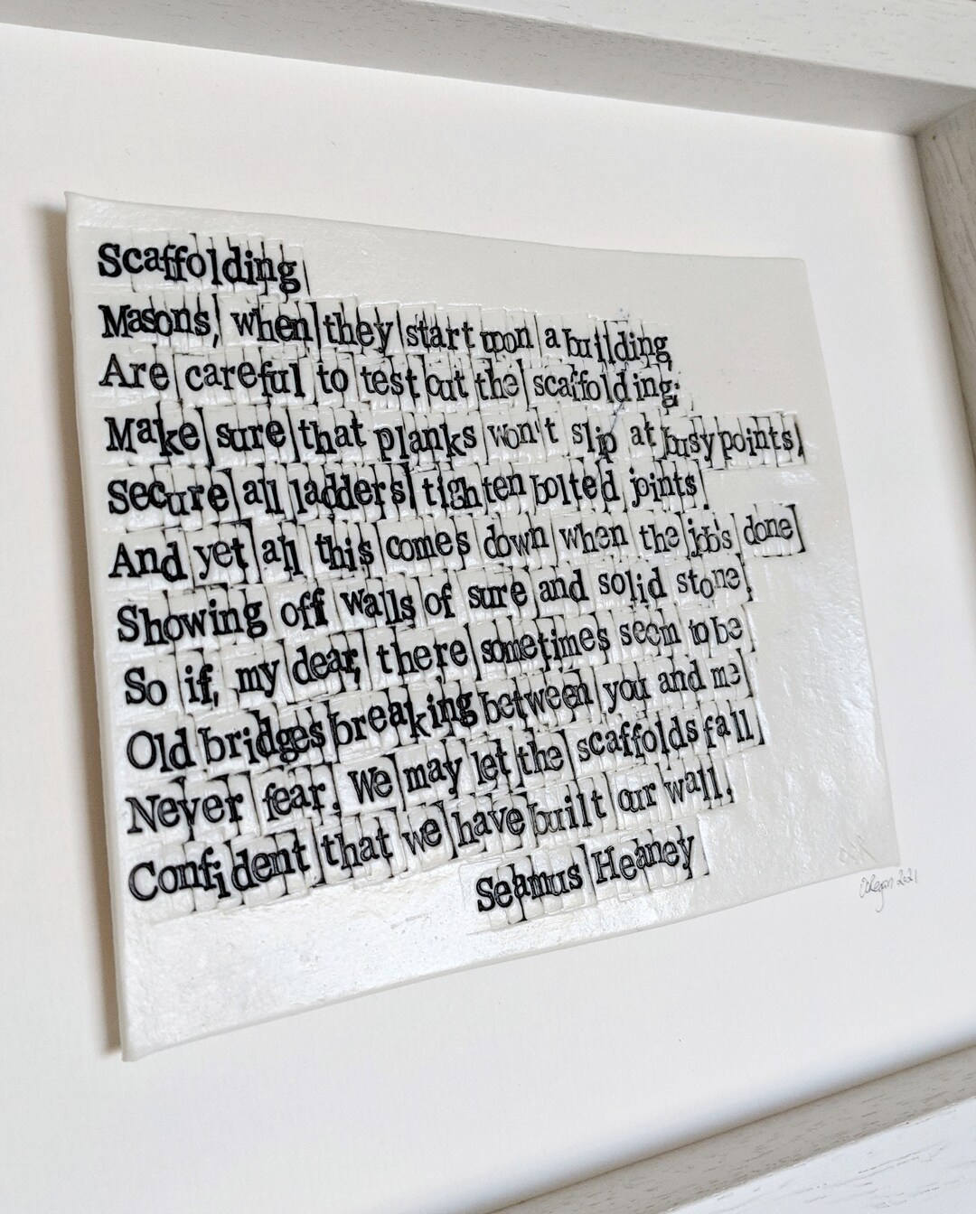 Scaffolding - Words in Porcelain - Seamus Heaney - Etsy