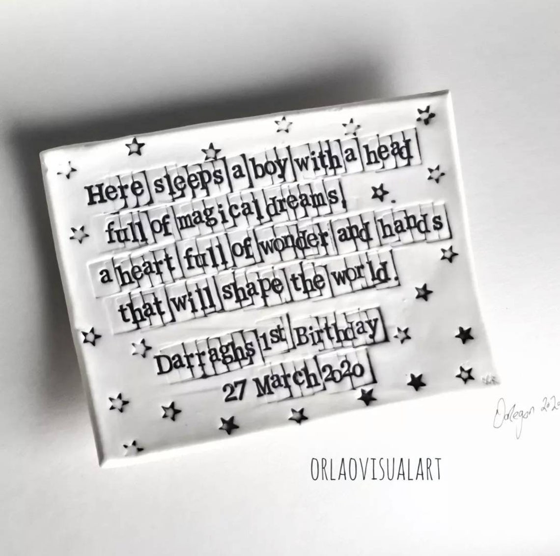 Little Stars.. Bespoke Porcelain Christening Baptism or Birthday Gift ...