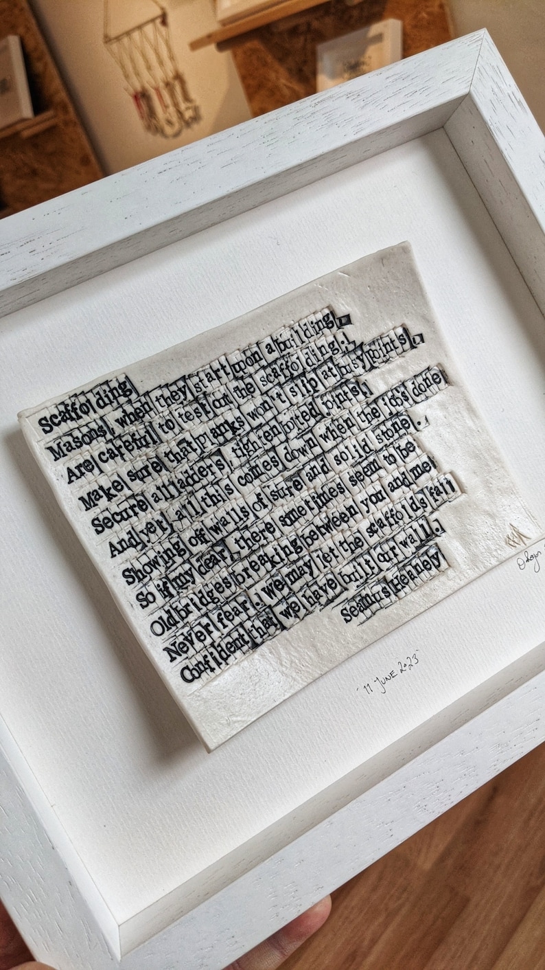 Scaffolding - Words in Porcelain - Seamus Heaney - Etsy